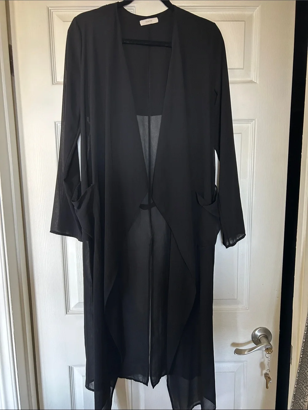 Poetry | Jackets & Coats | Poetry Black Sheer Duster Sm | Poshmark